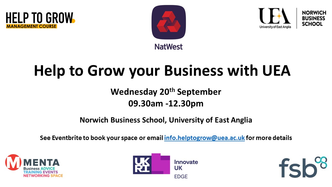 Help to Grow your Business with UEA - Event - NAAME